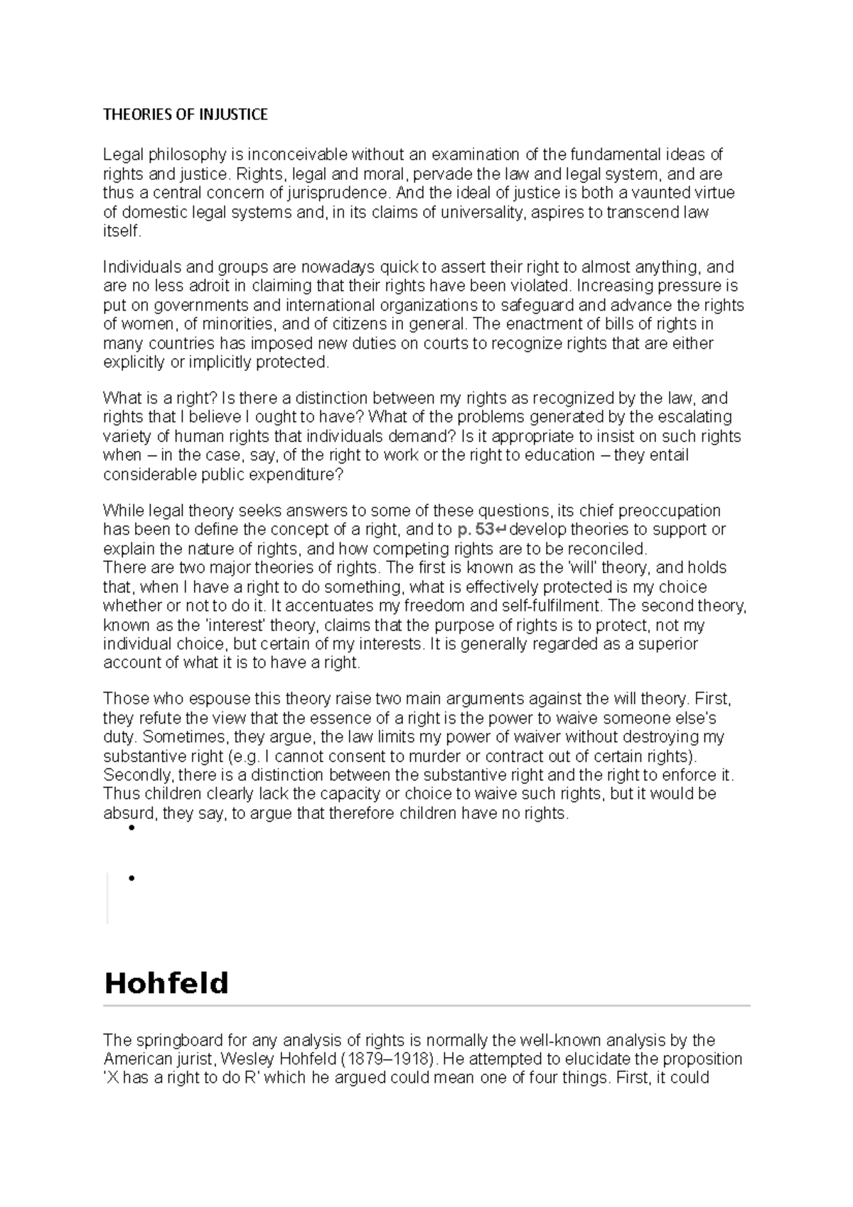 Theories OF Injustice - summary - THEORIES OF INJUSTICE Legal ...