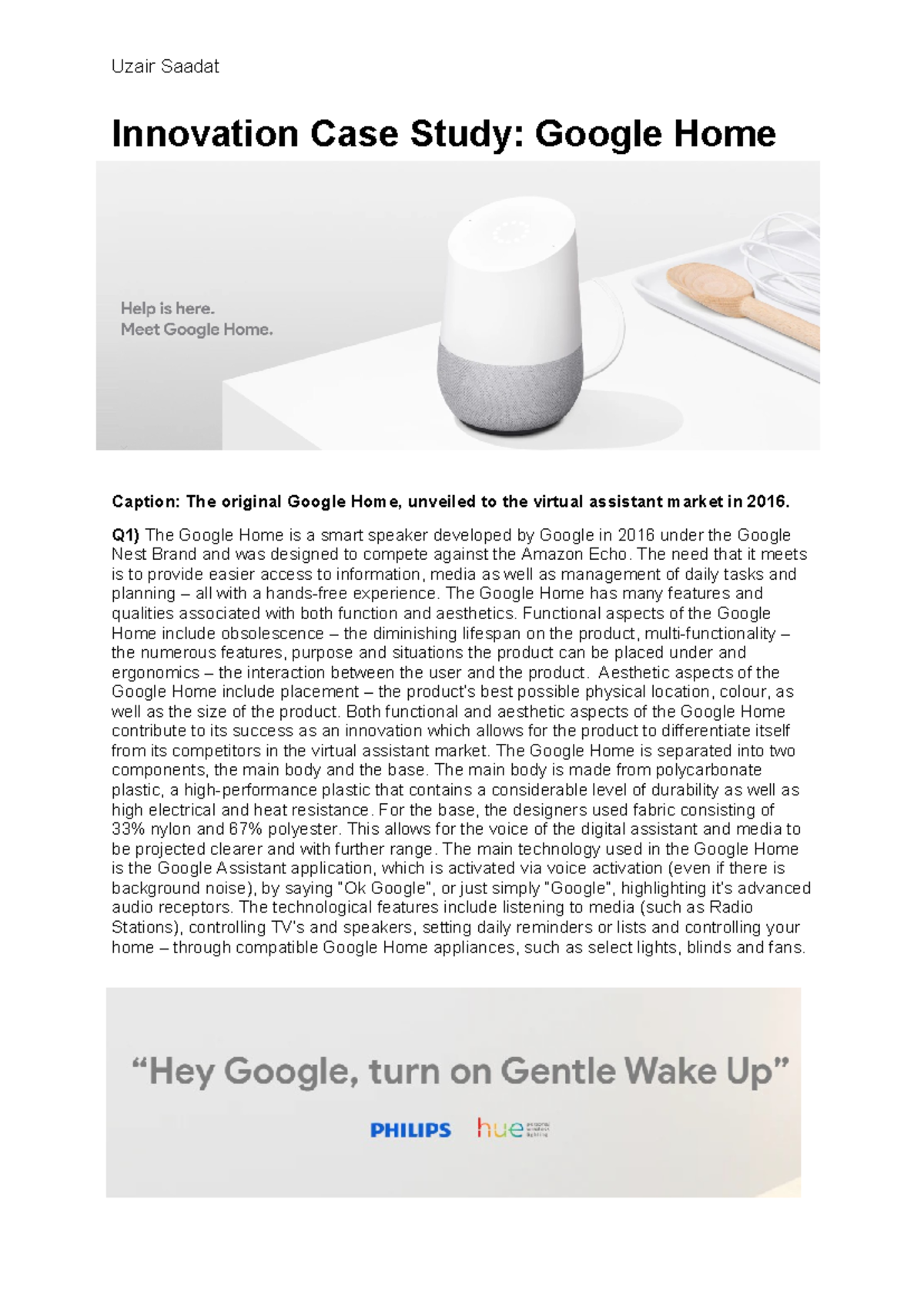 Innovation-Case-Study - Innovation Case Study: Google Home Caption: The ...