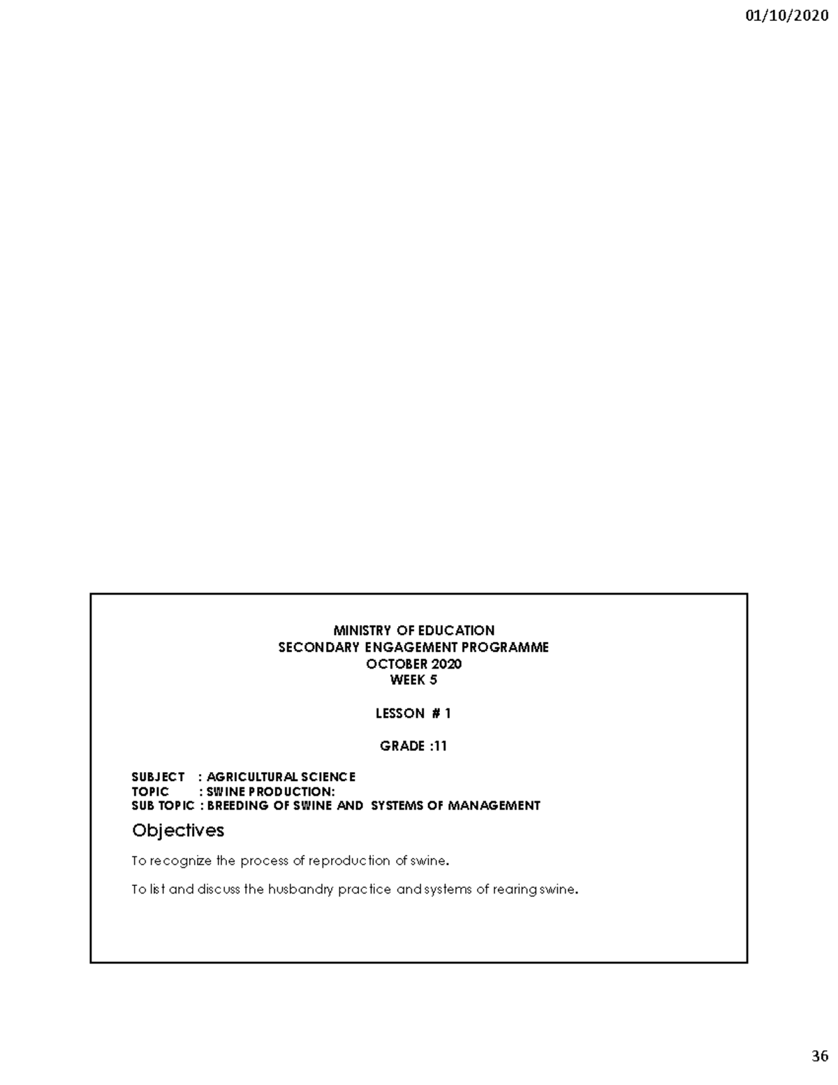 Grade 11 Agriculture Science Week 5 Lesson 1 - Reference Book R ...