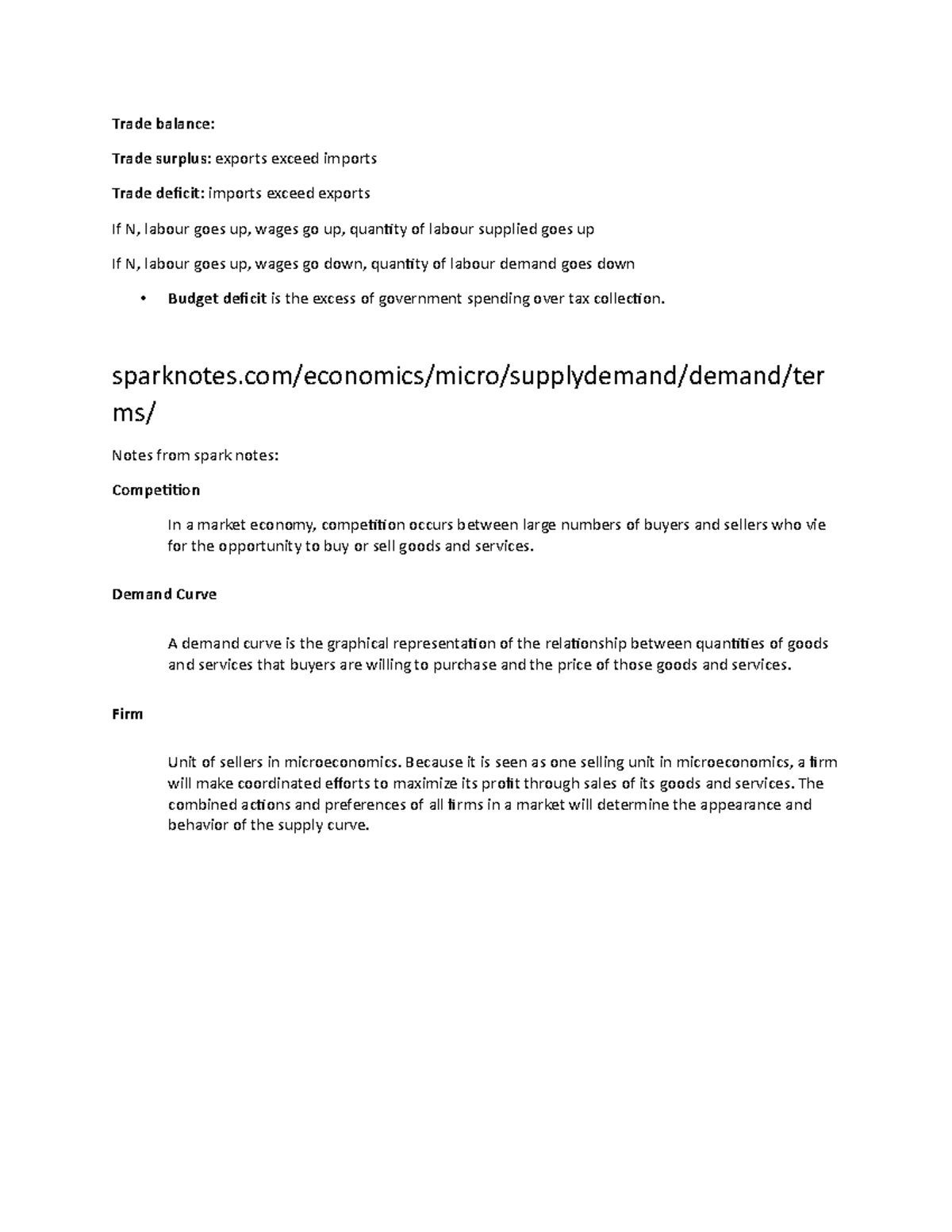 Chapter 1 - chap 1 lecture notes economies - Trade balance: Trade ...