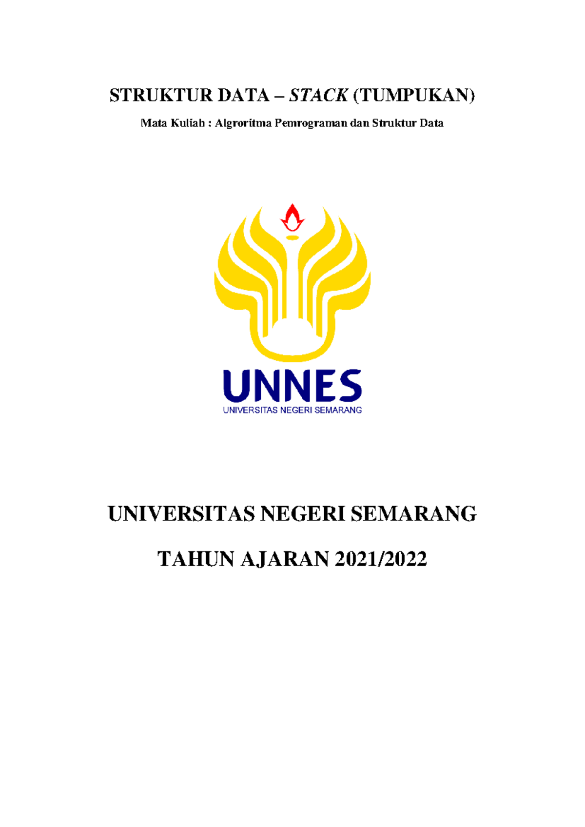 Stack Algoritma Pemrograman Dan Struktur Data Struktur Data Stack Tumpukan Mata Kuliah