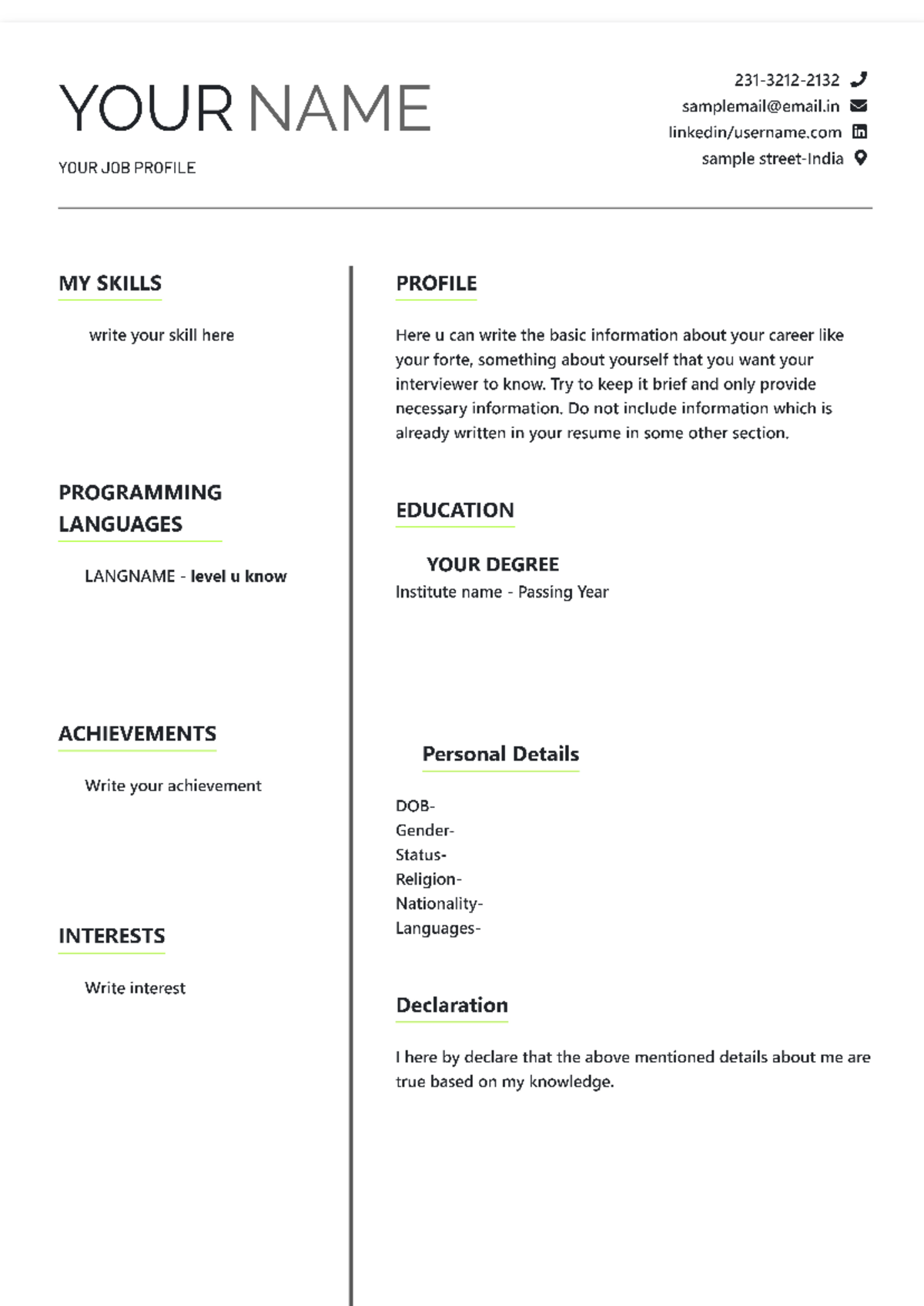 File (12) - cfghjkl - YOUR NAME sample YOUR JOB PROFILE MY SKILLS ...