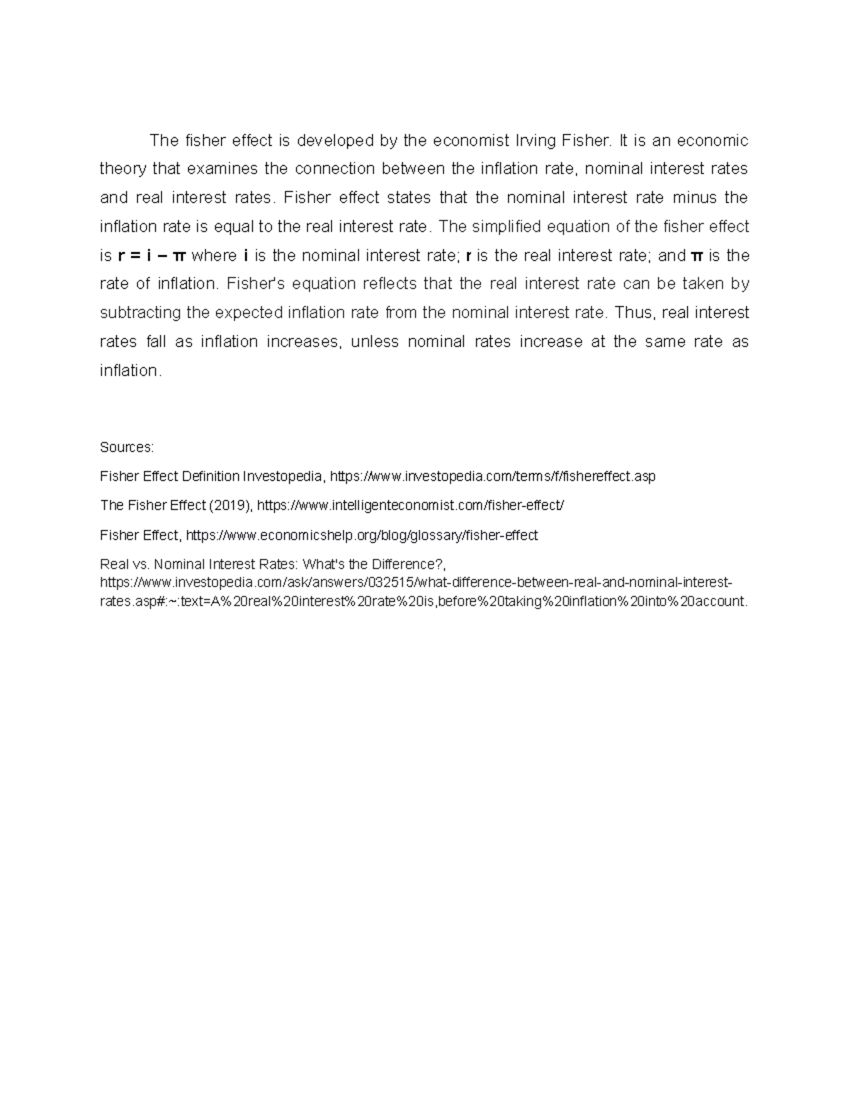 The Role of Interest Rates - Copy - The fisher effect is developed by ...