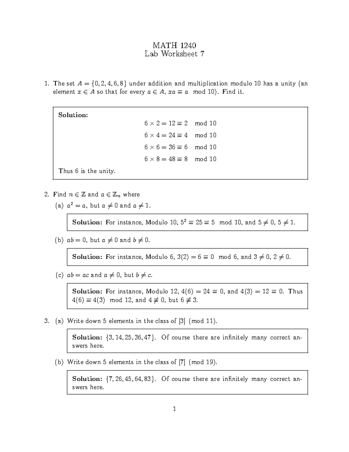 Worksheet 7 Solutions 2 - MATH 1240 Lab Worksheet 7 The setA={ 0 , 2 ...