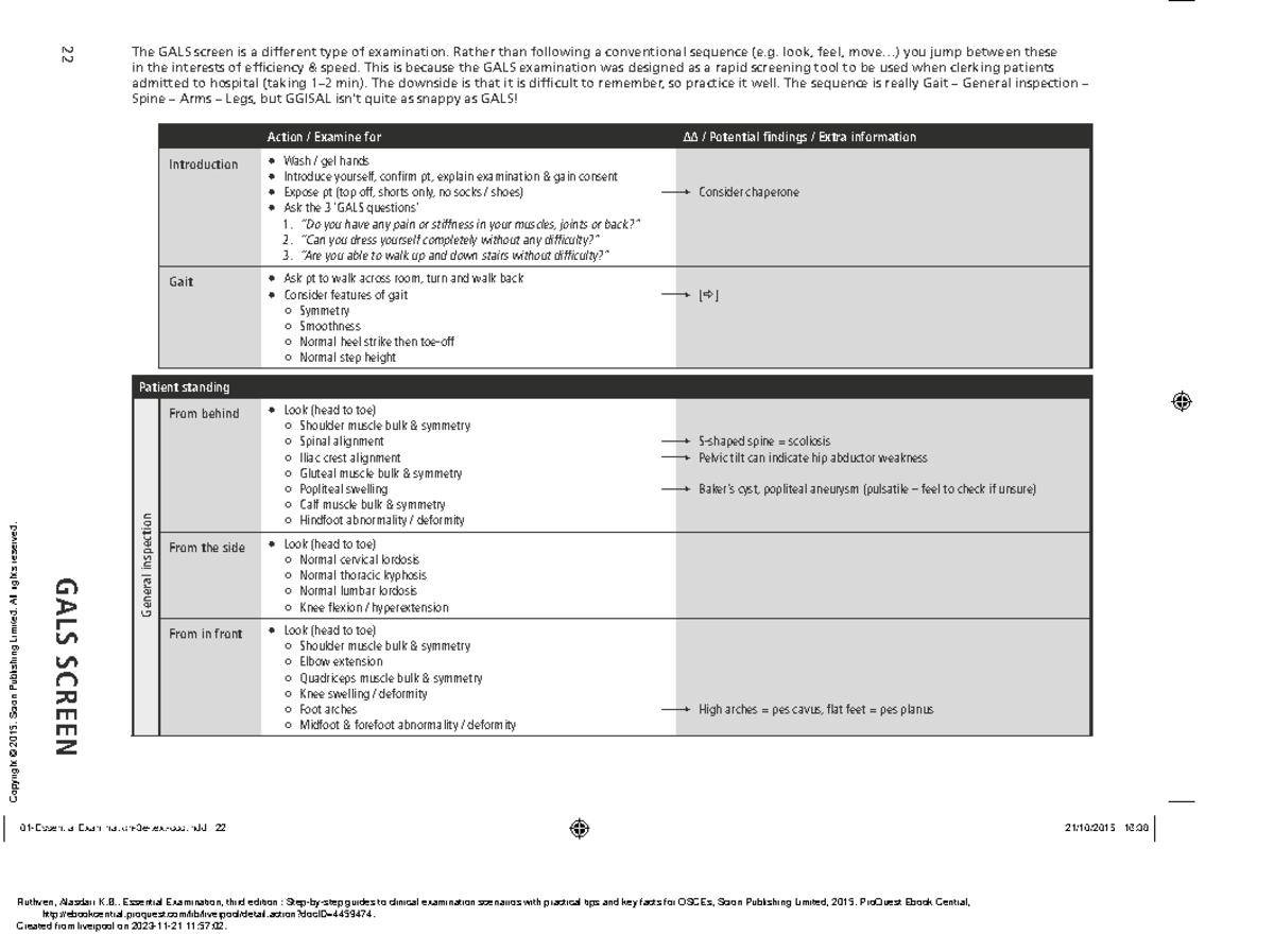 Essential Examination third edition Step-by-step g - GALS SCREEN 23 ...