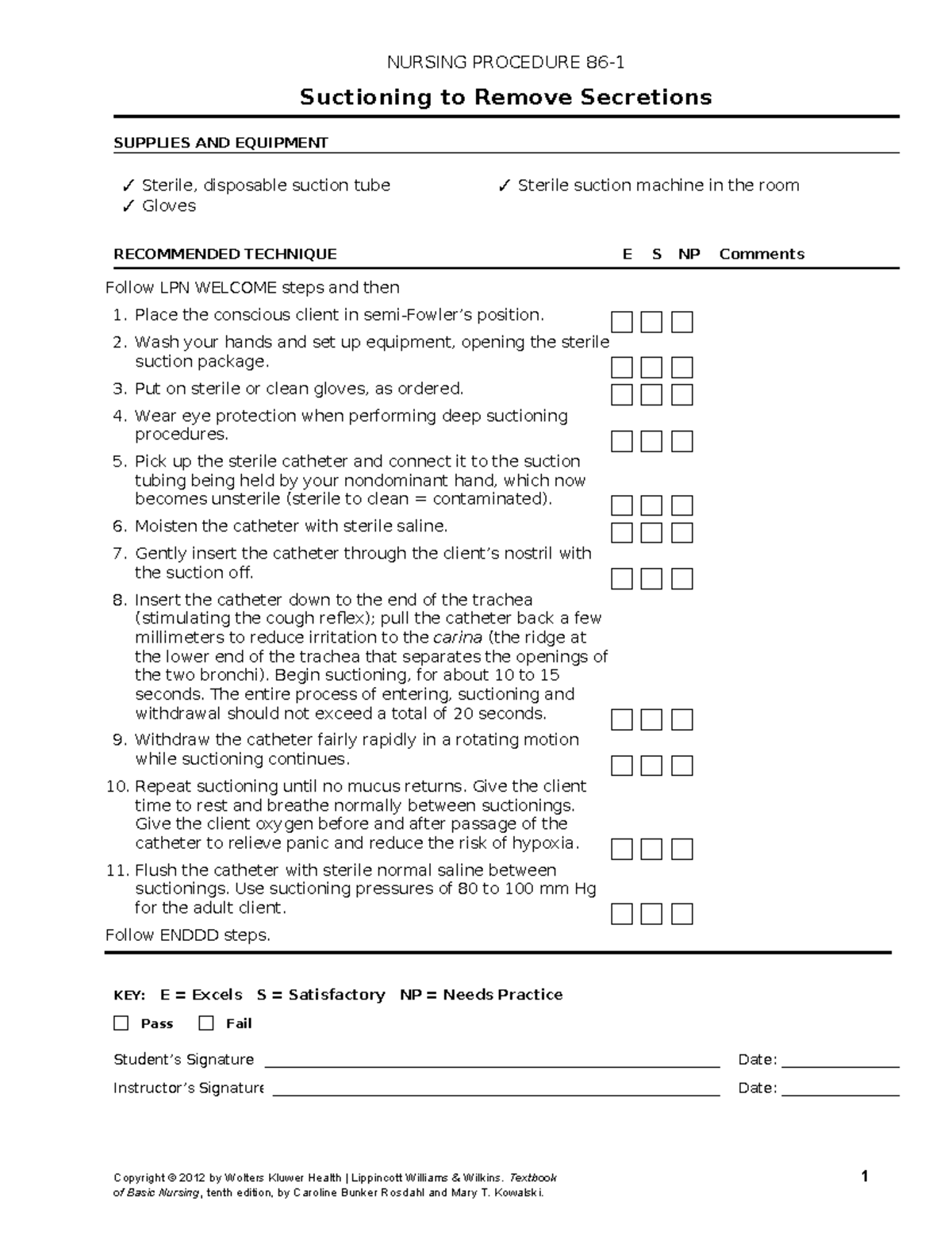 Nursing Procedure 86-1 - NURSING PROCEDURE 86- Suctioning to Remove ...