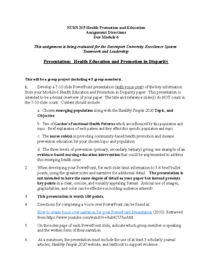 Module 2 APA Quiz 2021 - health promotions - NUR 315 – Health Promotion ...