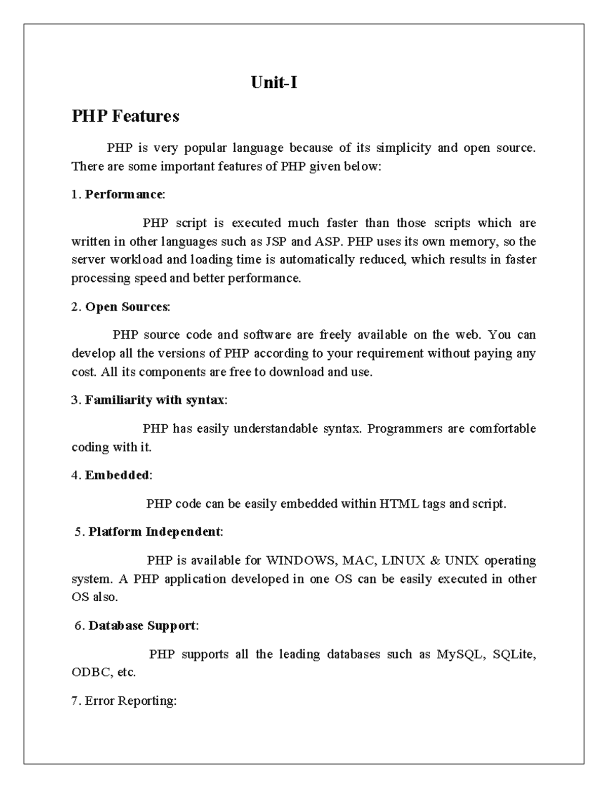 Unit 1 php - This is a php notes for university examinations - Unit-I ...