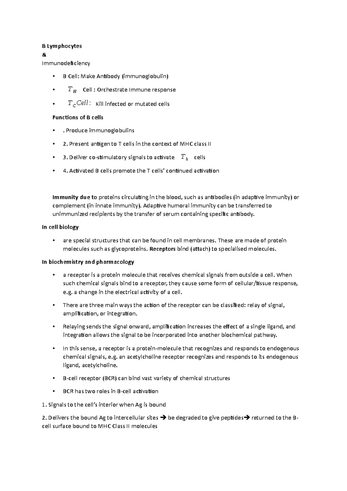 B Lymphocytes revision 2 - B Lymphocytes & Immunodeficiency - B Cell ...