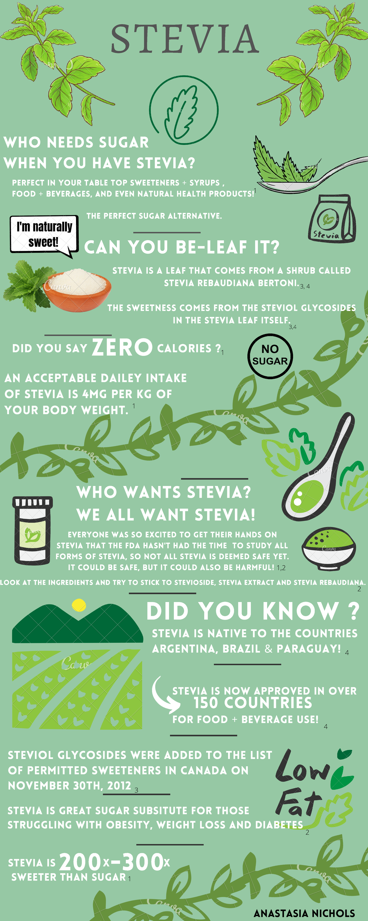 infographic on stevia - STEVIA DID YOU SAY CALORIES? STEVIA IS NATIVE ...