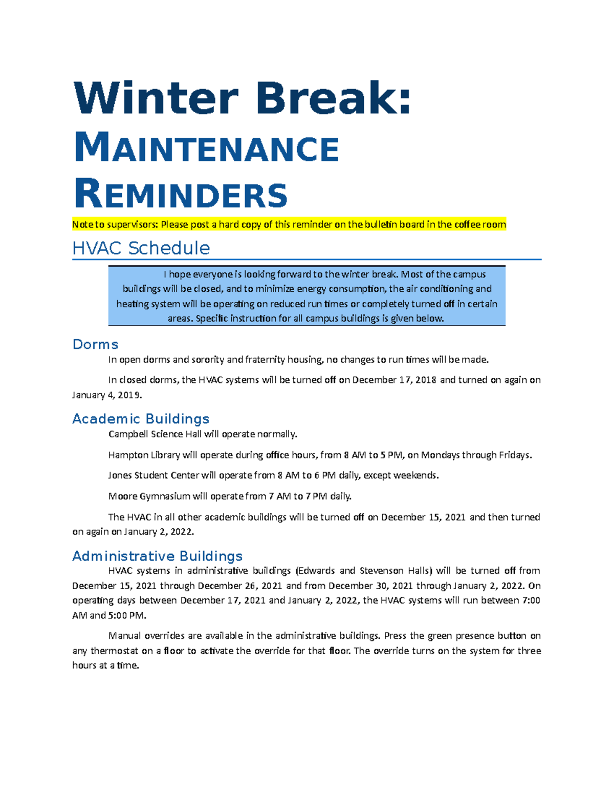 Maintenance word assignment online 2021 - Winter Break: MAINTENANCE ...
