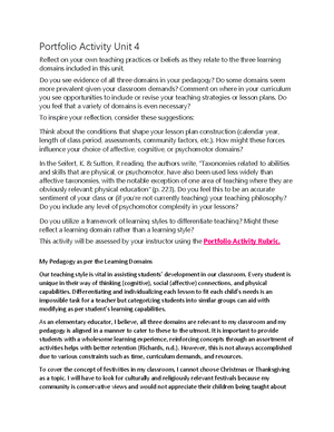 Portfolio activity 1 - Portfolio Activity Unit 1 Review the definition ...