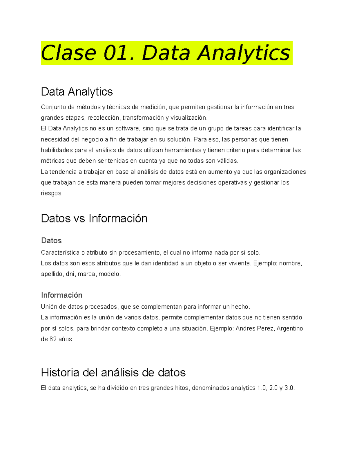 Clase 01 - Data Analytics en SQL y base de datos - Clase 01. Data Analytics Data Analytics ...