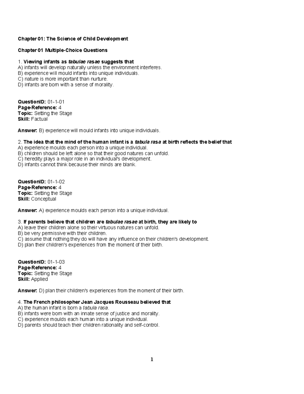 Chapter 01 The Science of Child Development - Chapter 01: The Science ...