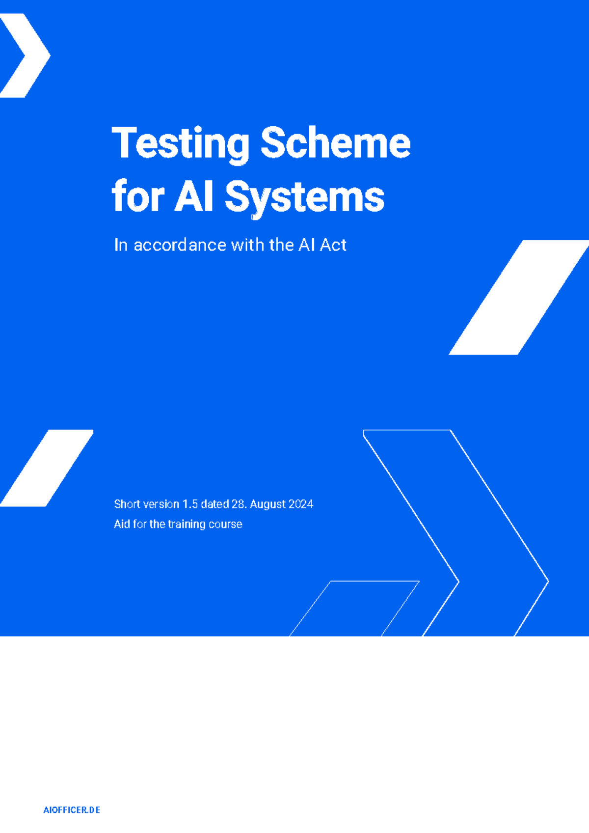 Testing Scheme for AI Systems - Testing Scheme for AI Systems In ...