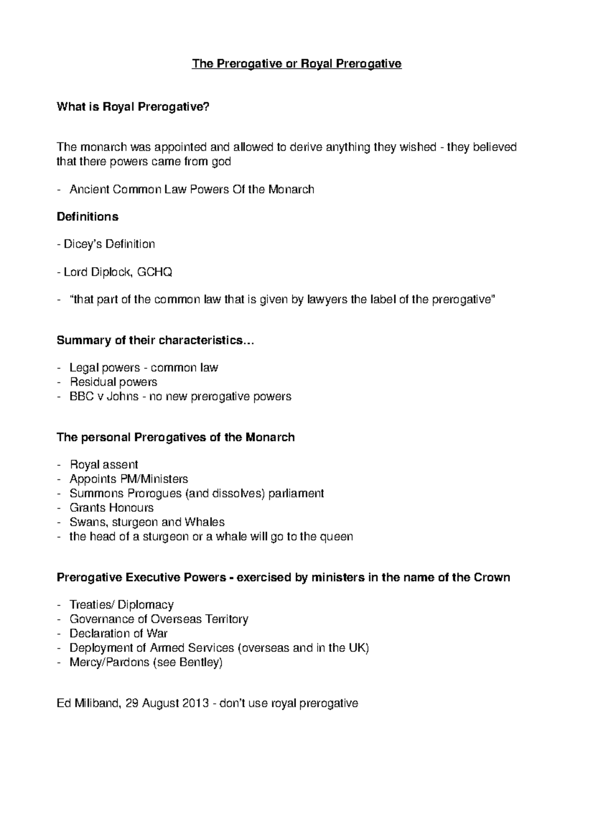 The Prerogative or Royal Prerogative - Judicial Control of Executive ...