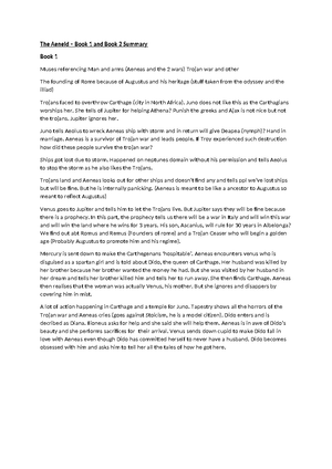 Aeneid Book 3 and 4 Summary - Book 3 and 4 Summary Book 3 Thrace and ...