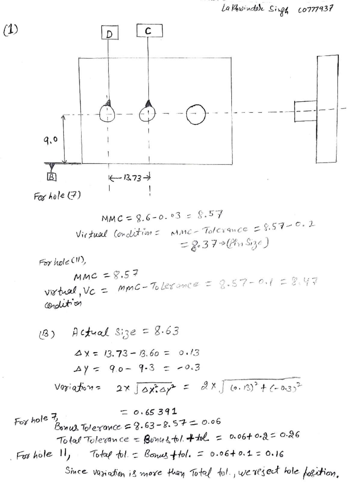 Final exam gdt - test - la Phwvucdo)e Sinph CO ( - O 9. 13- Far hole 7 ...