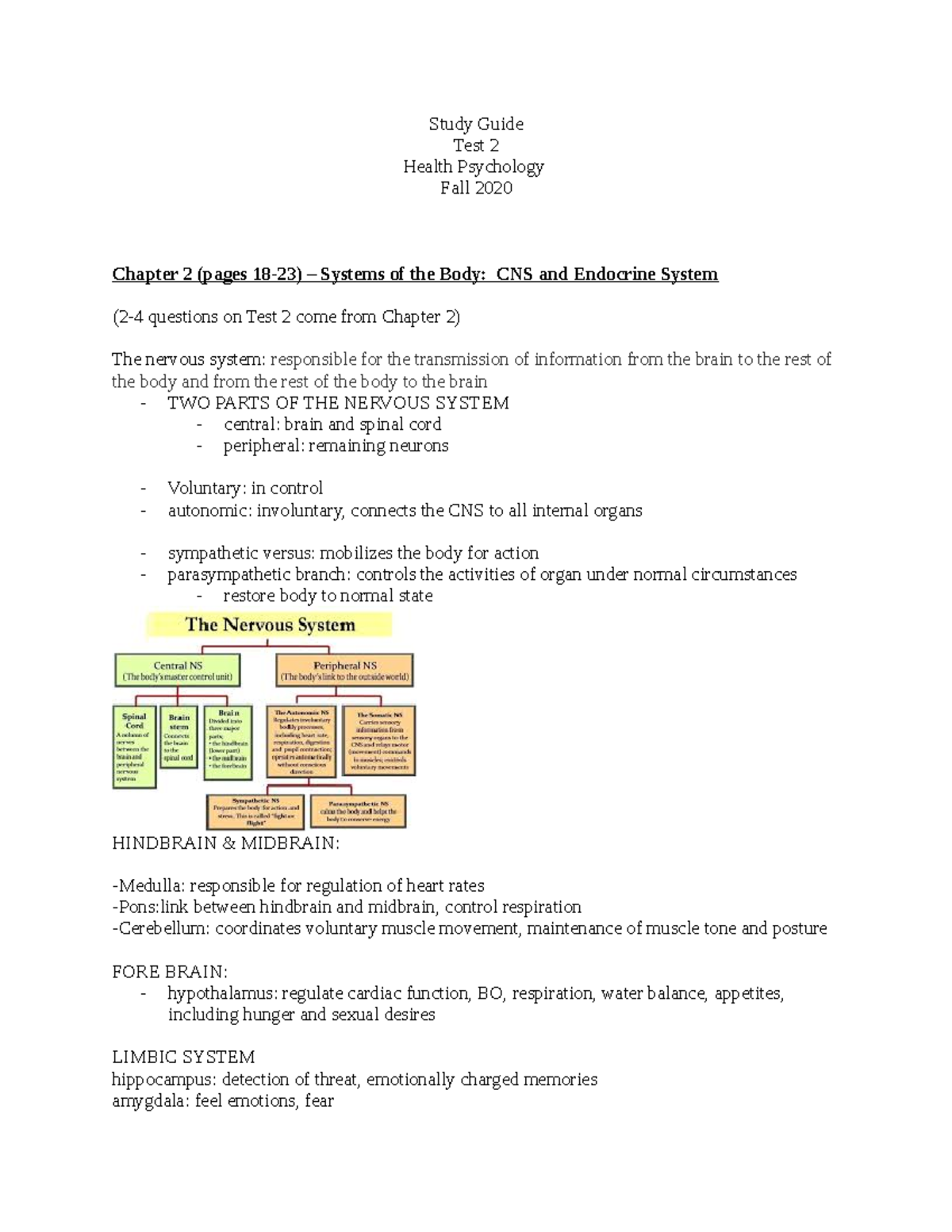 Health PSY Study Guide - Test 2 - Study Guide Test 2 Health Psychology ...