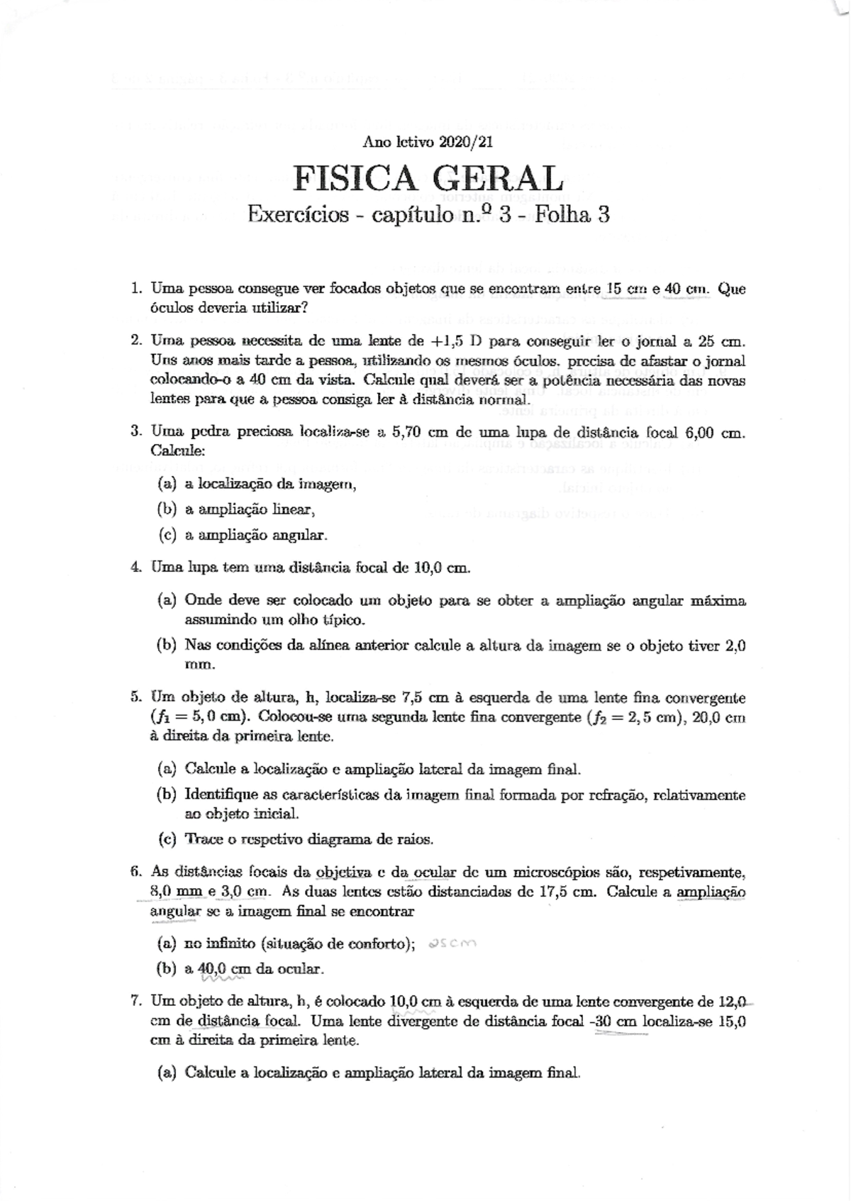 Cap 3- Folha 3- Resoluçao - Física Geral - Studocu