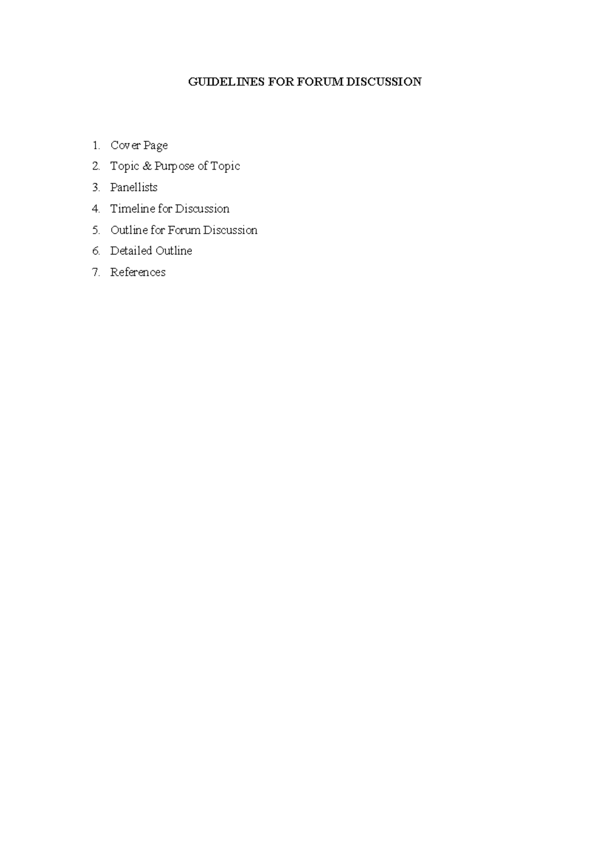 Guidelines Forum Discussion - GUIDELINES FOR FORUM DISCUSSION Cover ...