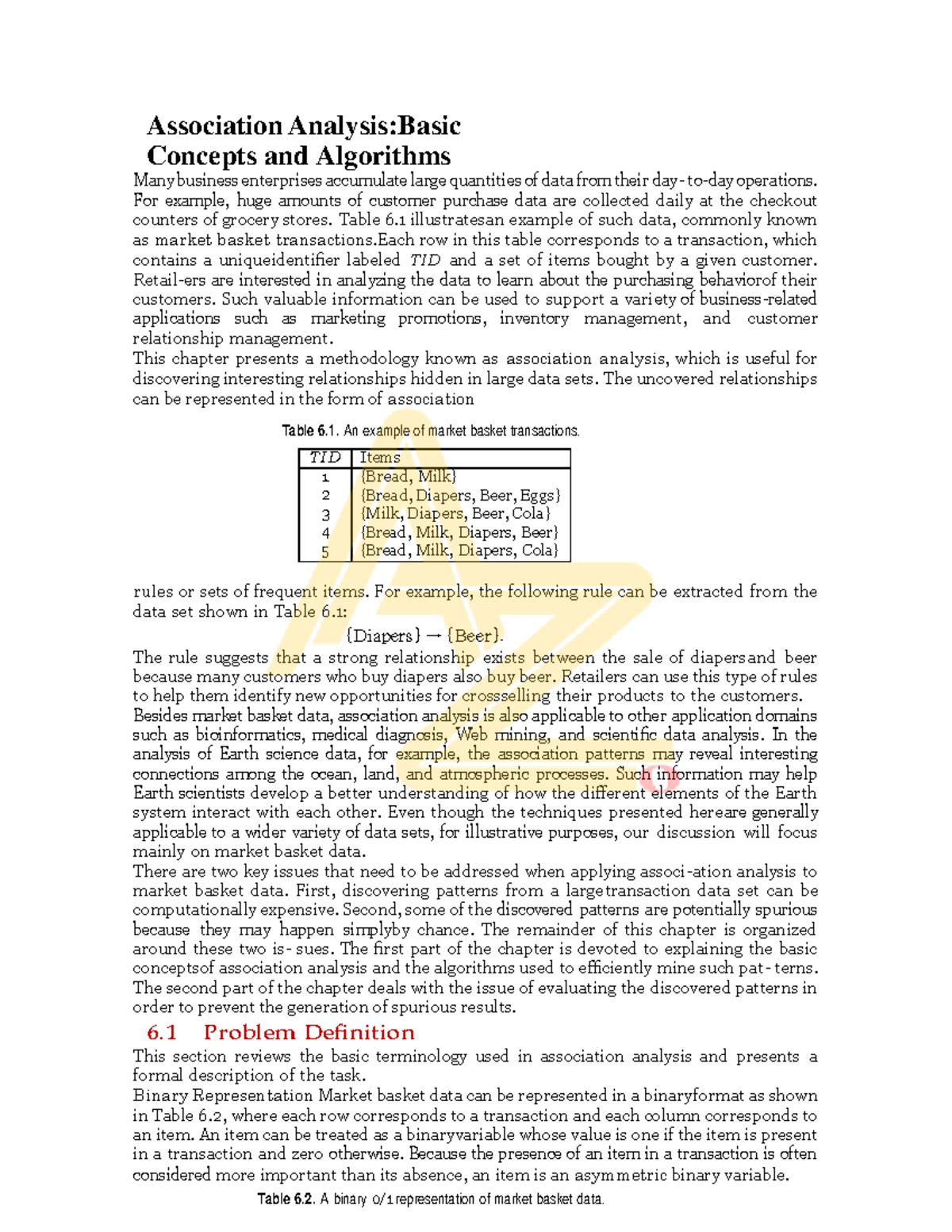 DMDW Mod3@Az Documents - Association Analysis:Basic Concepts and Algorithms Many business - Studocu