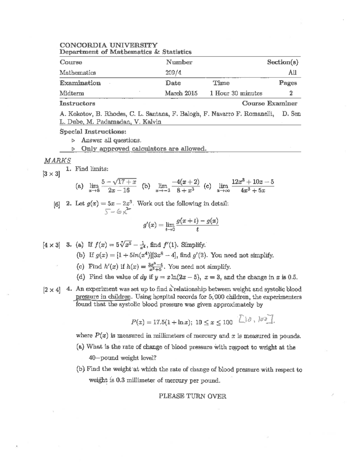 2015 Winter Midterm - Exam/Practice - MATH 209 - Studocu