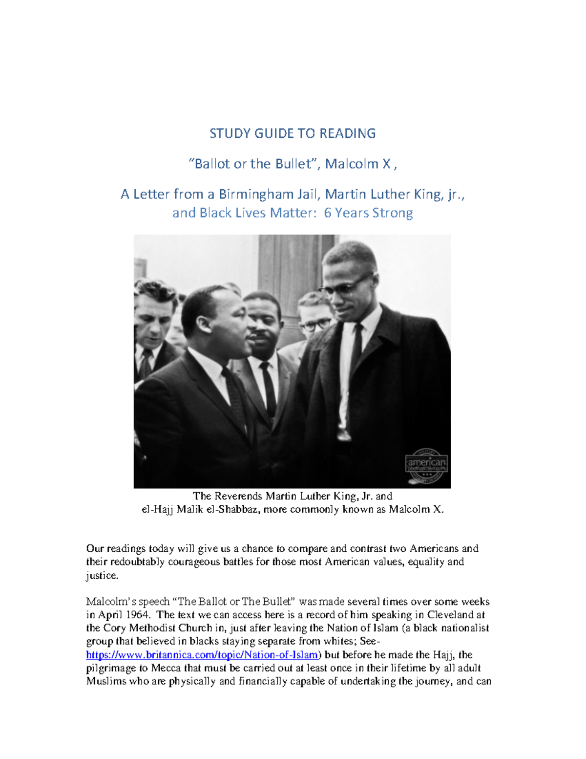 Study Guide to the Civil Rights documents(1)-1 - Zenab Ali HST 2022. Dr ...