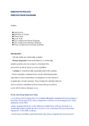 Lesson 1 - Introduction TO Petrology - LESSON 1: INTRODUCTION TO ...