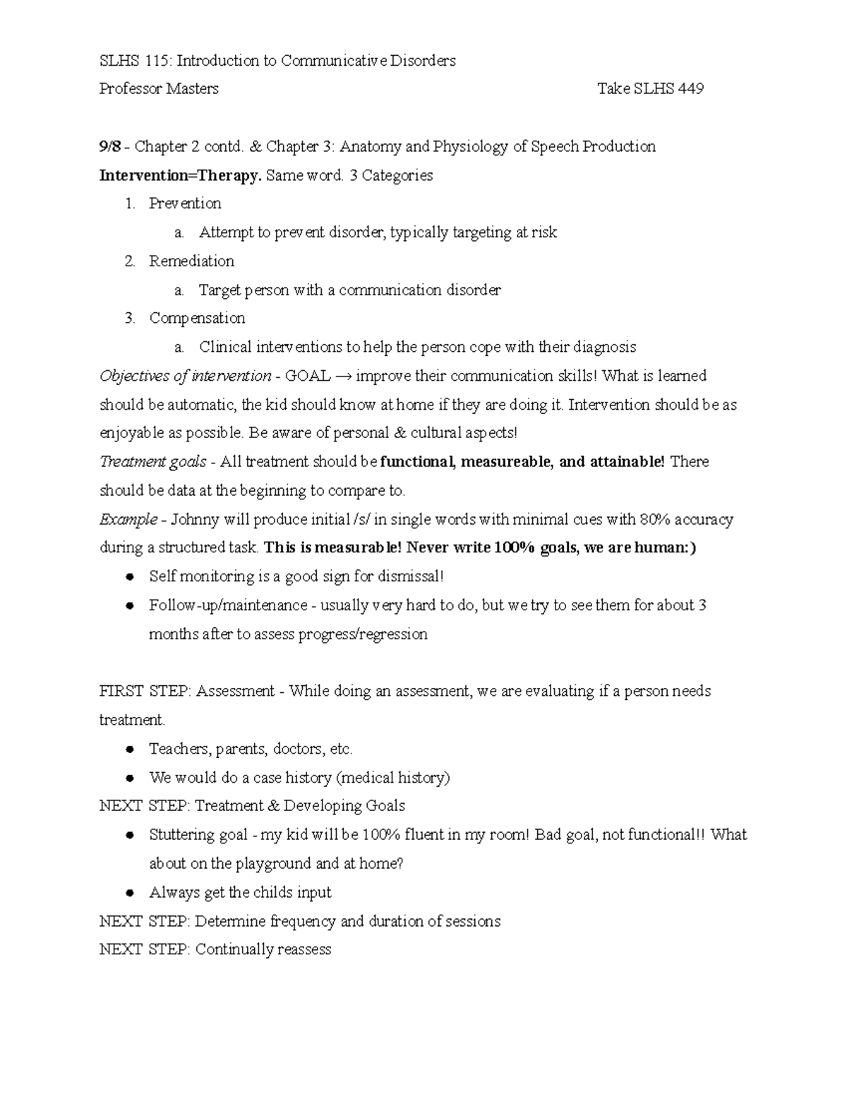 Intro to Comm Disorders - Chapter 3 - SLHS 115: Introduction to ...