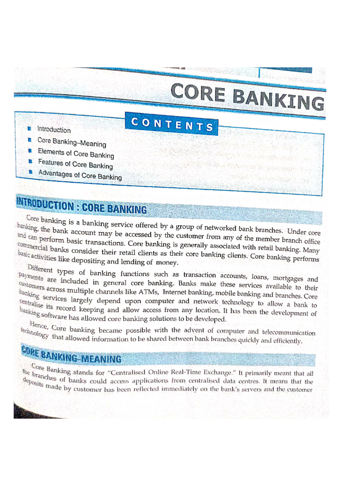 Core Banking - Notes - B.Com - Studocu