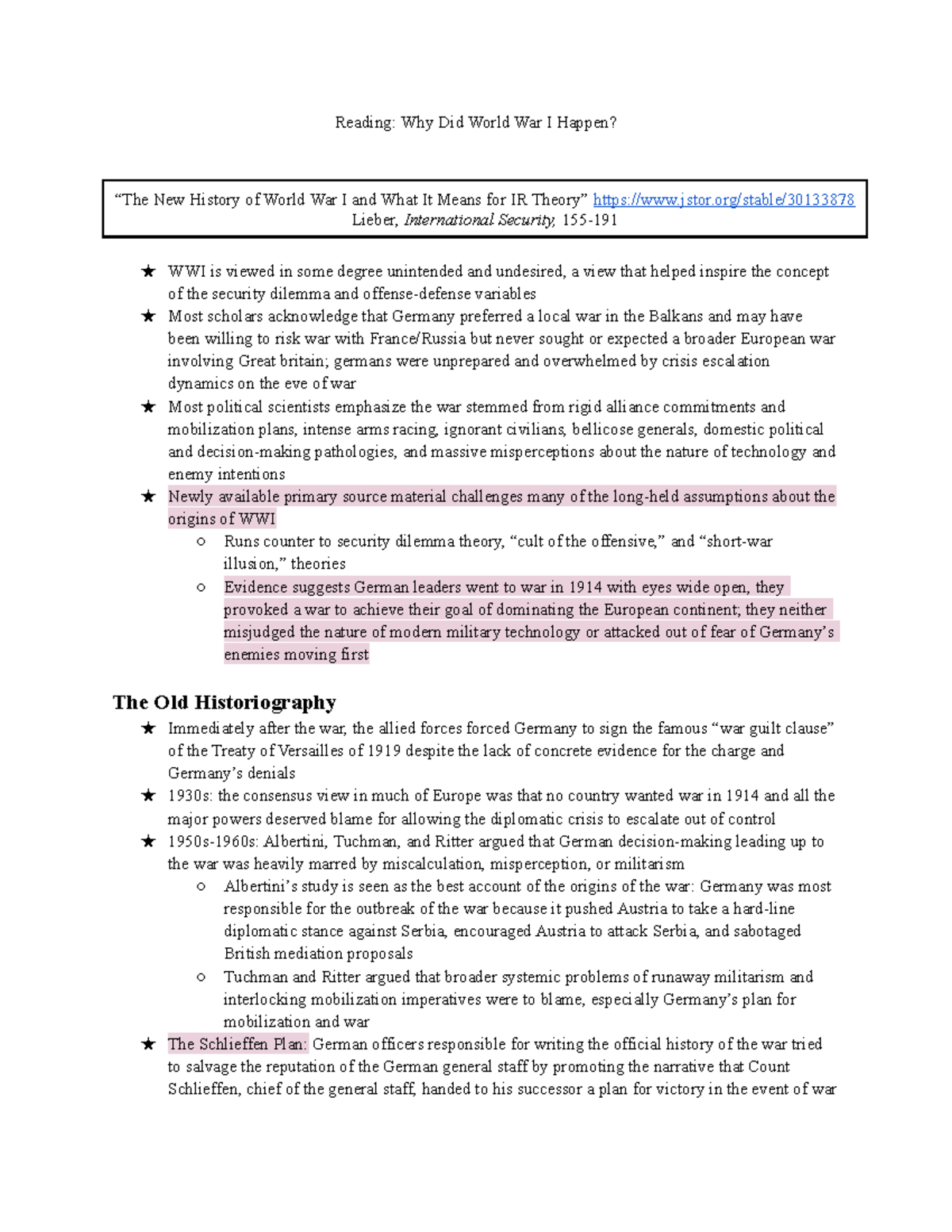 Reading Why Did World War 1 Happen - Reading: Why Did World War I ...