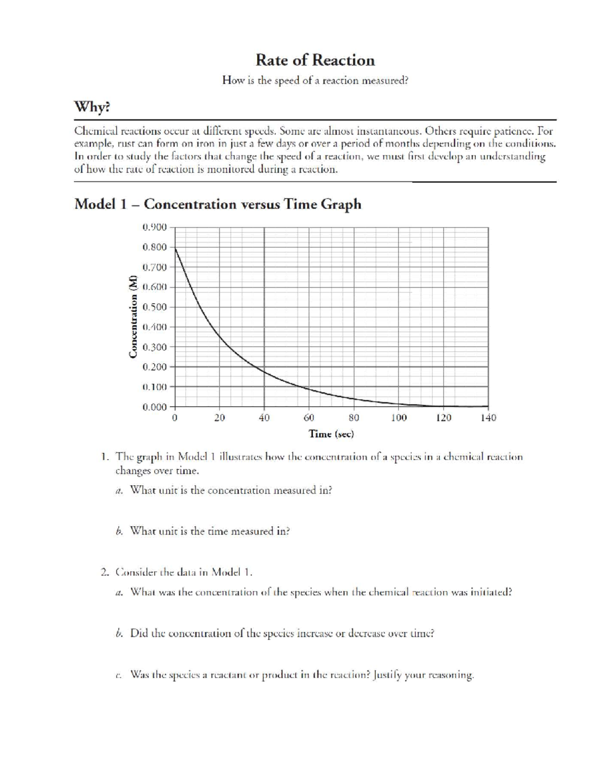 Chem hw pt 2 - reaction rates - CHEM 1110 - Studocu