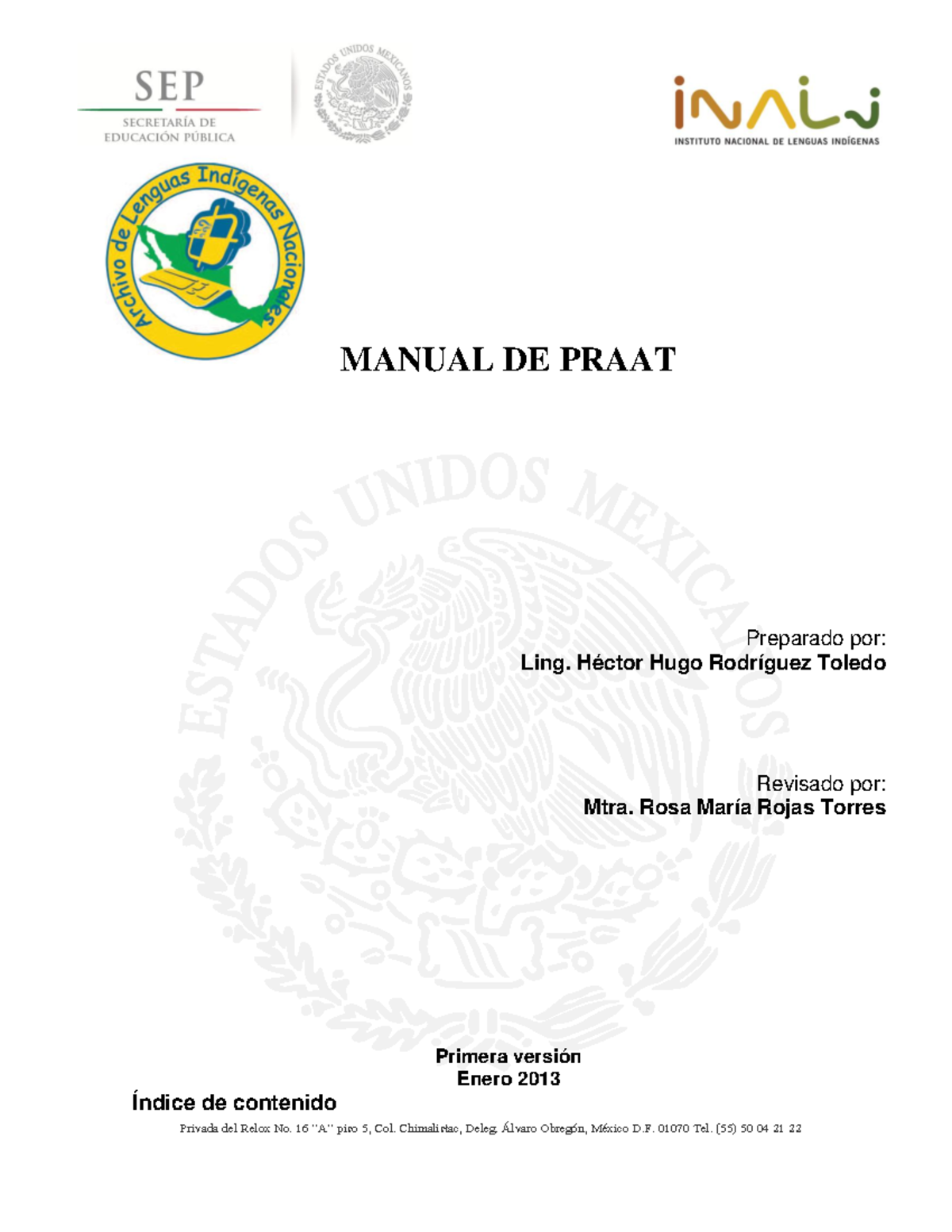 manual del praad - Privada del Relox No. 16 “A” piso 5, Col ...