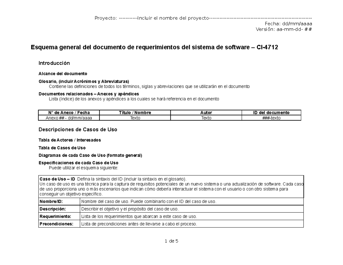 32854812 Documento de Requerimiento de software - Fecha: dd/mm/aaaa Versión: aa-mm-dd- Esquema ...