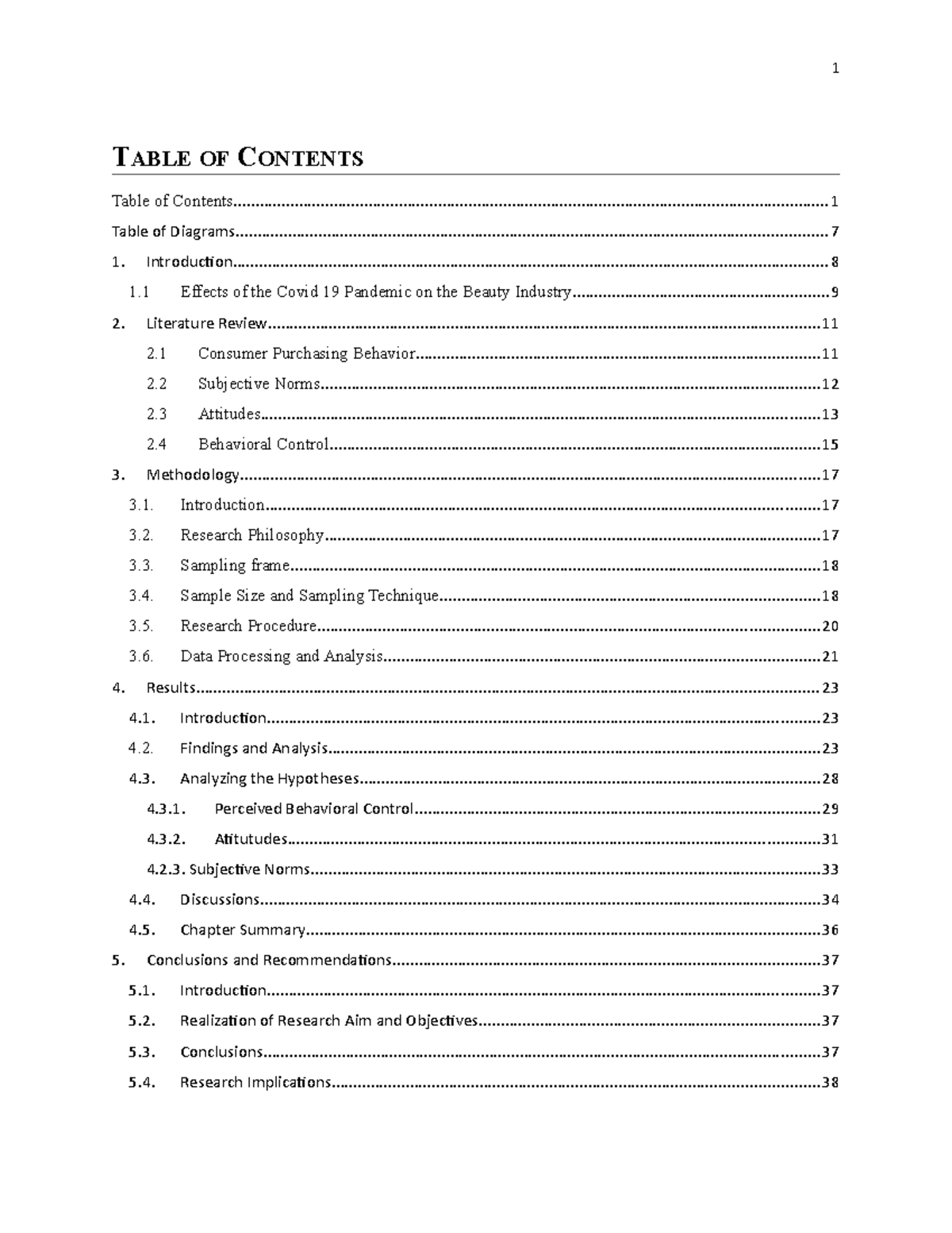 Dissertation Edited - These notes will help you to revise - TABLE OF ...