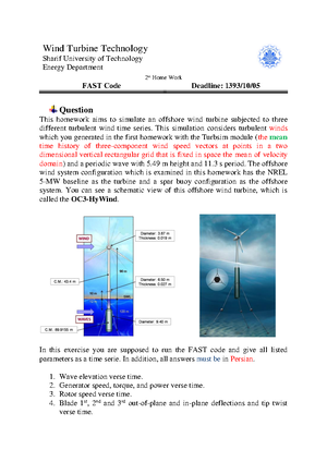HW2 - NREL-FAST code - Wind Turbine Technology Sharif University of ...