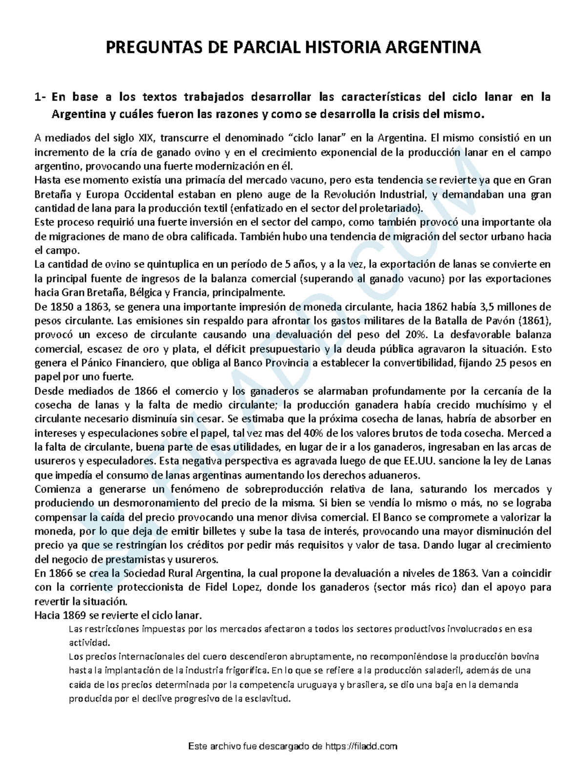 Preguntas DE Parcial Historia Argentina - Warning: TT: undefined function: 32 Warning: TT ...