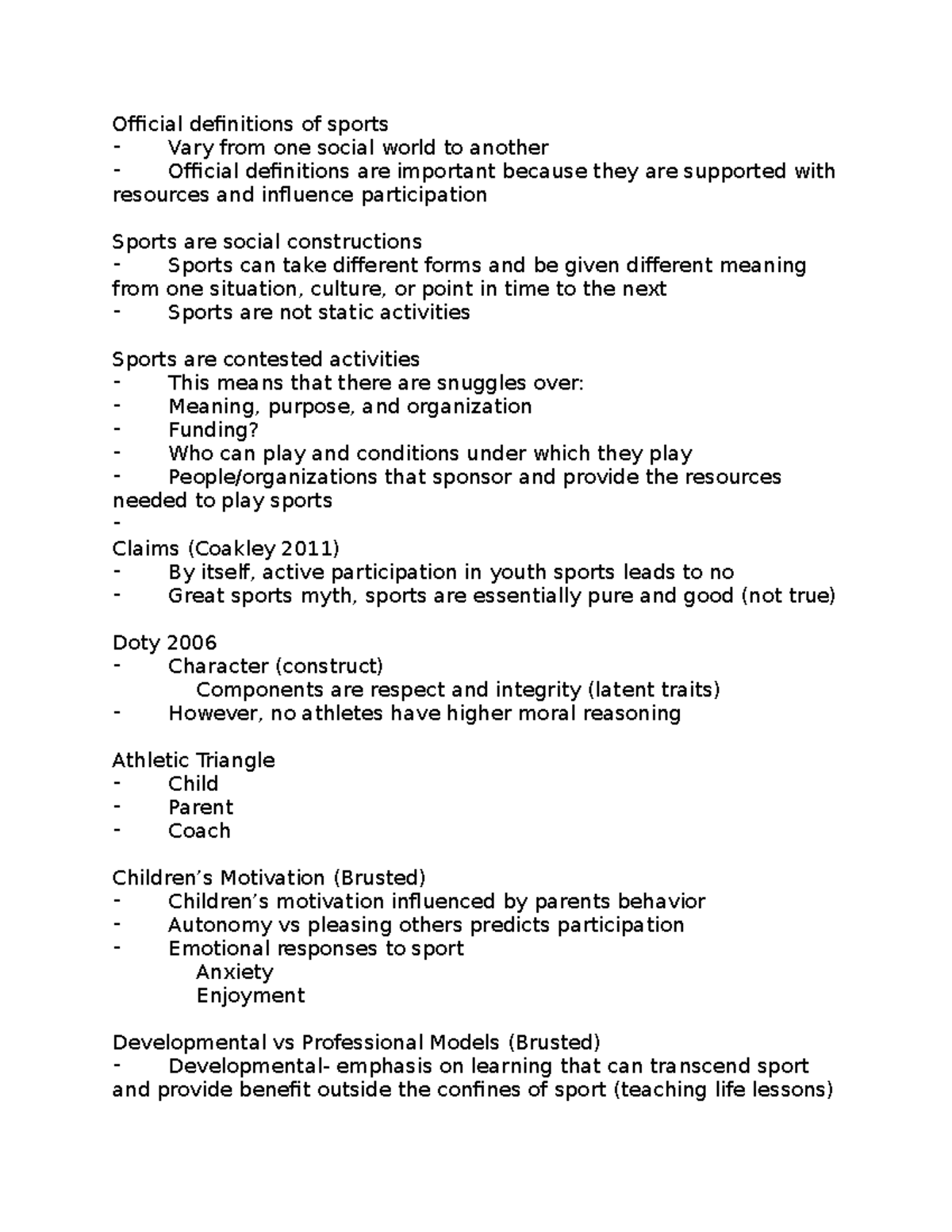 Definitions of sports/integrating everyone - Official definitions of ...
