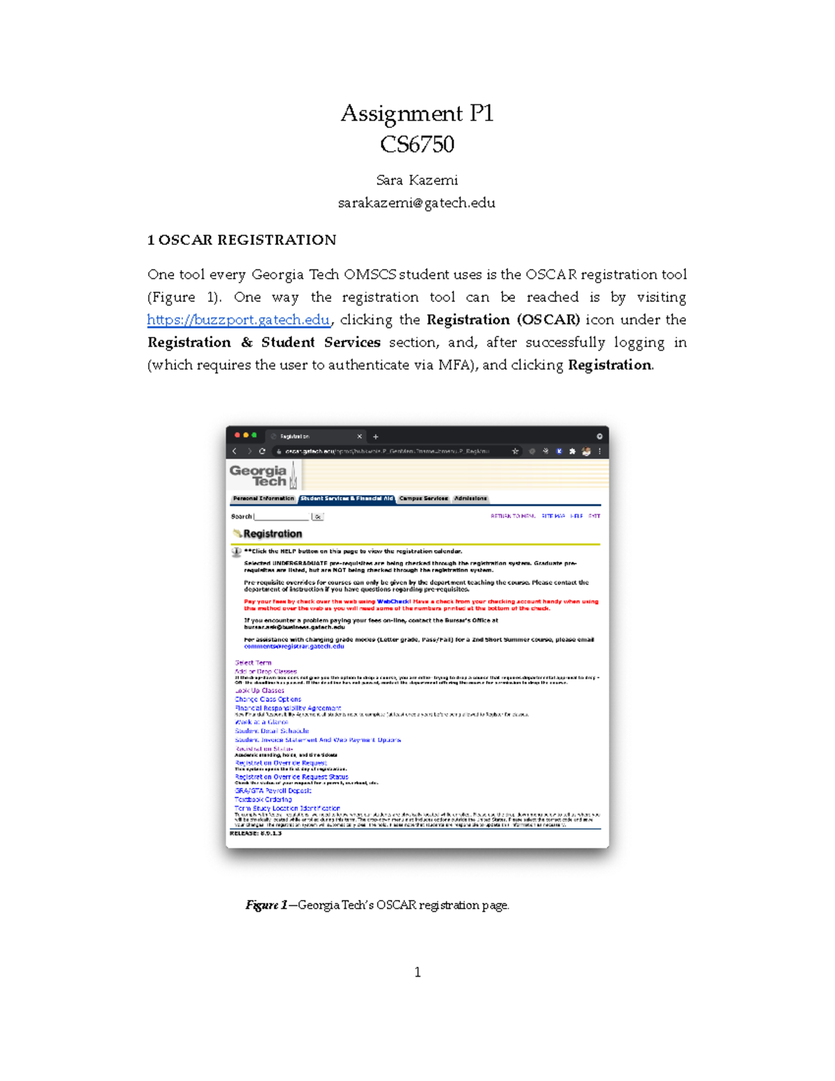P5 - Assignment - Assignment P CS Sara Kazemi sarakazemi@gatech 1 OSCAR ...