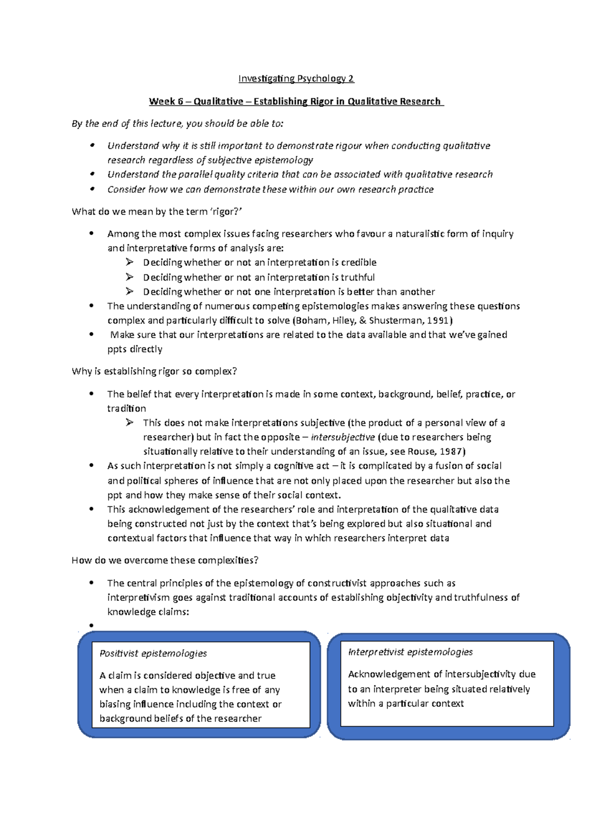 Establishing Rigor in Qualitative Research - This acknowledgement of ...