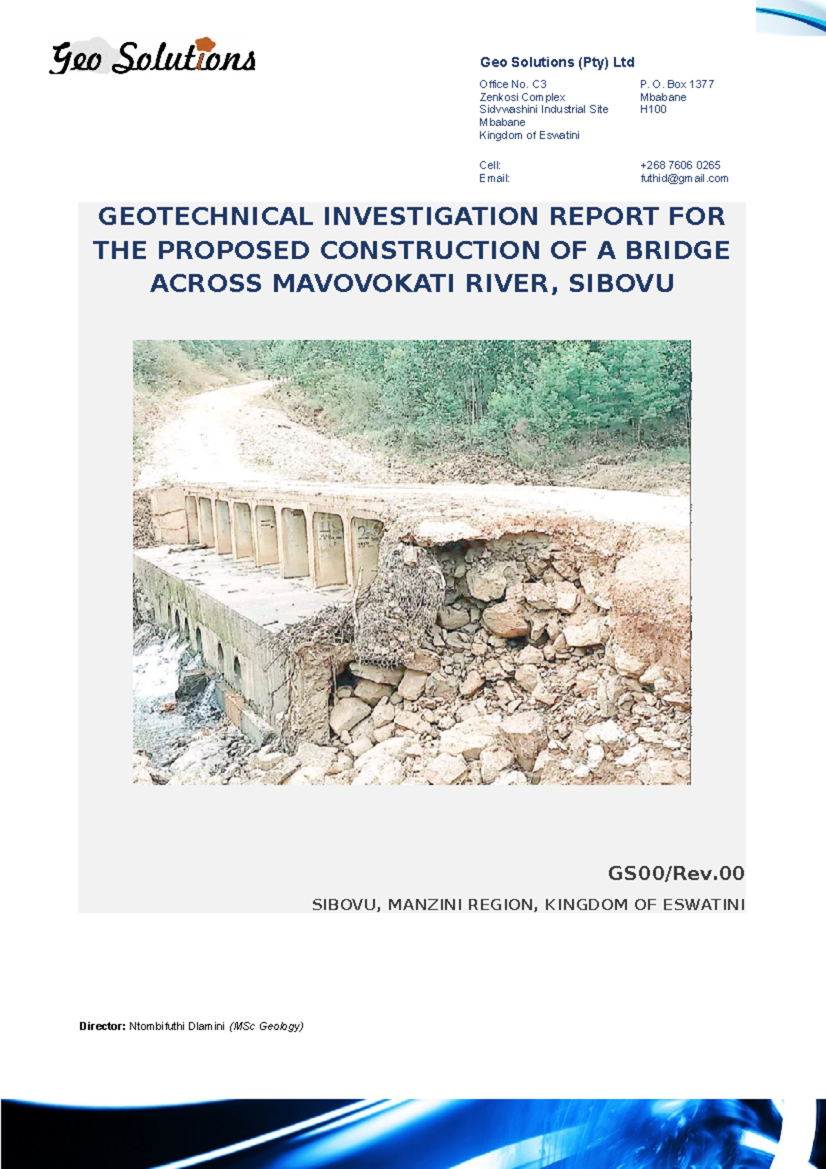 Geotechnical Investigation Report - Sibovu - Geo Solutions (Pty) Ltd ...