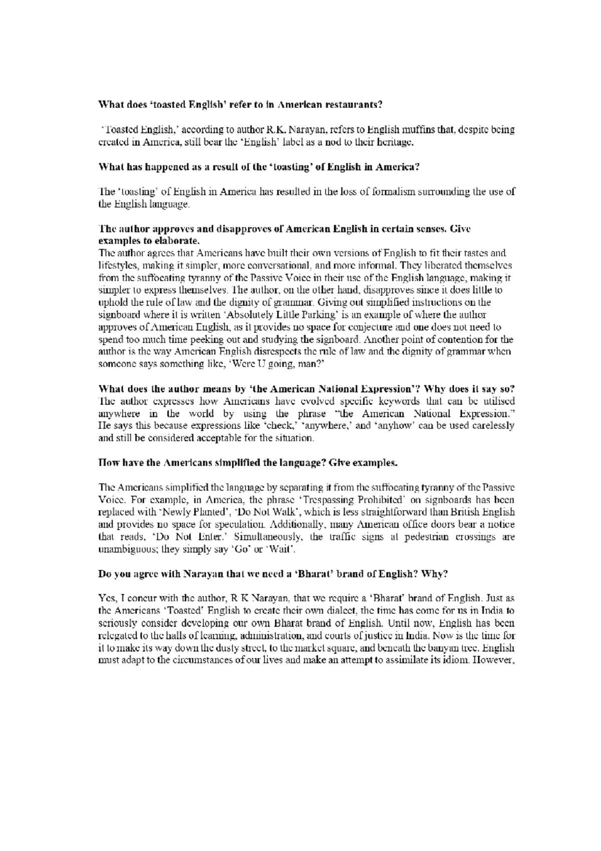 2 QA Toasted English — R.K. Narayan page-0002 - Computer Science ...