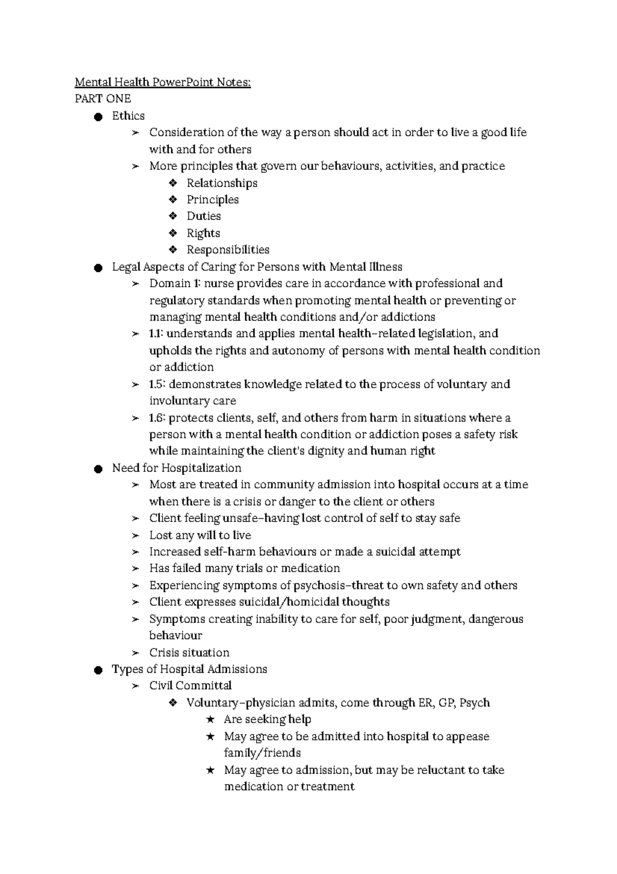 Mental Health Week 2 - Notes - Mental Health PowerPoint Notes: PART ONE ...