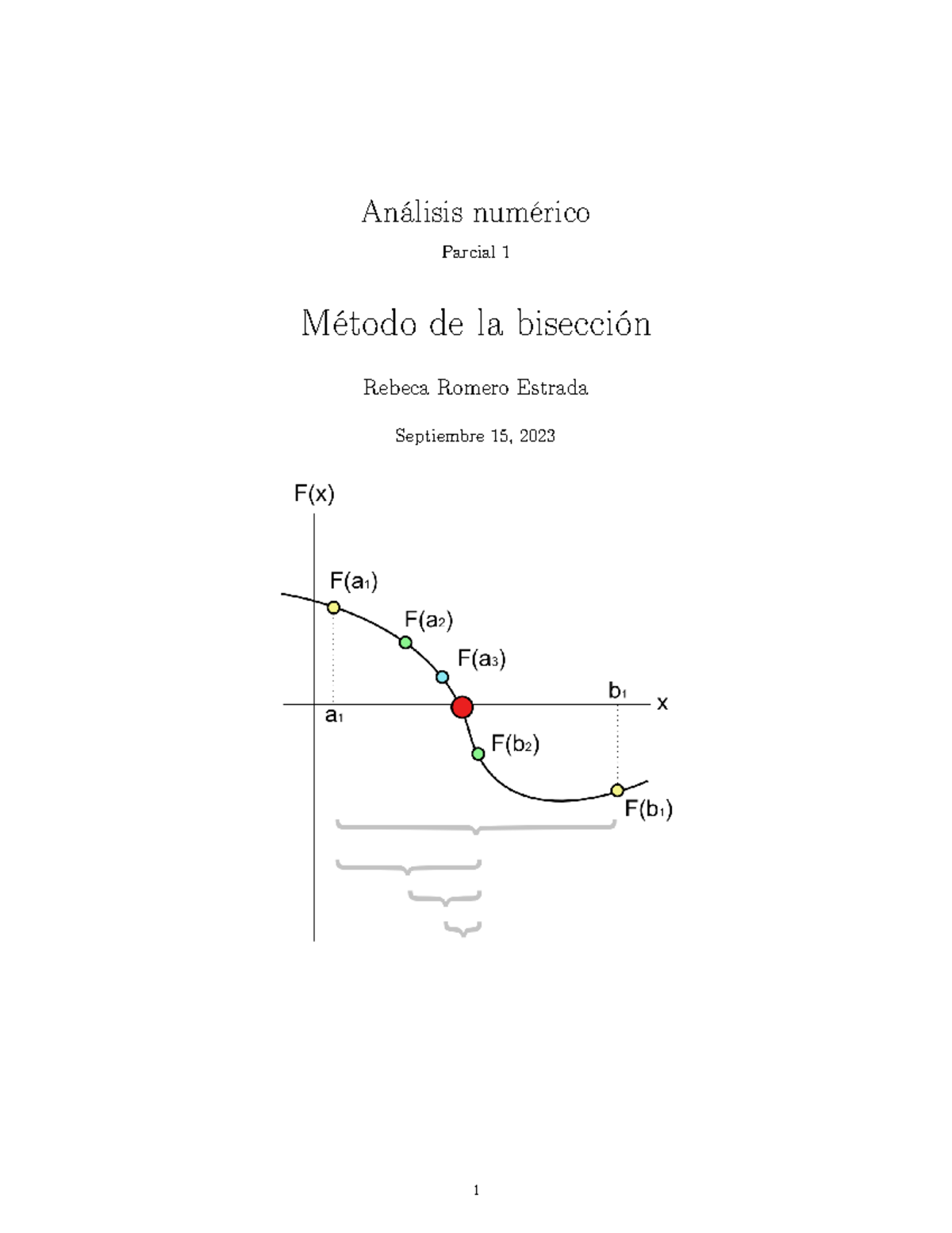 Método de la Bisección - Análisis numérico Parcial 1 Método de la ...