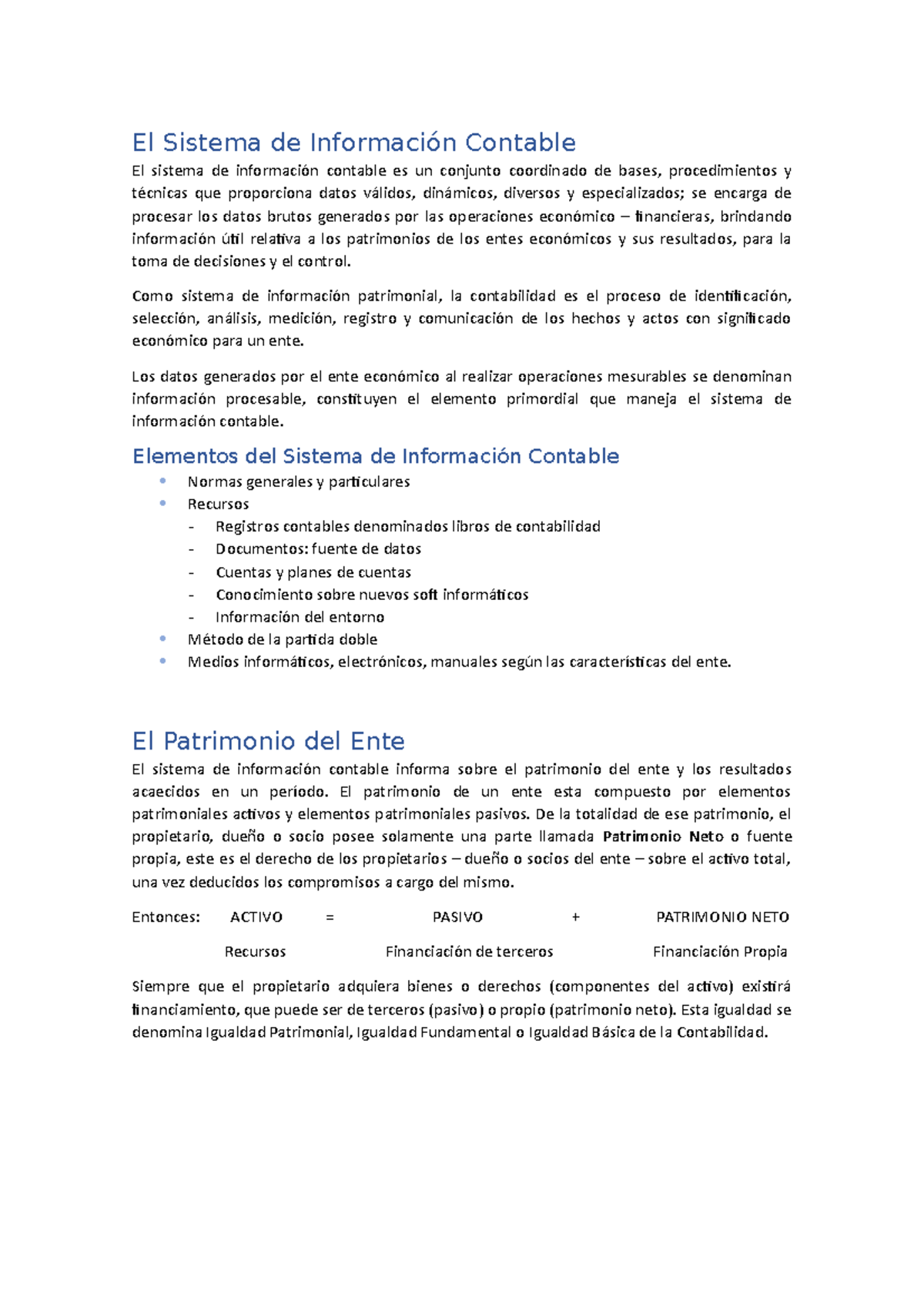 Resu modulo 1 - resumen - El Sistema de Información Contable El sistema ...