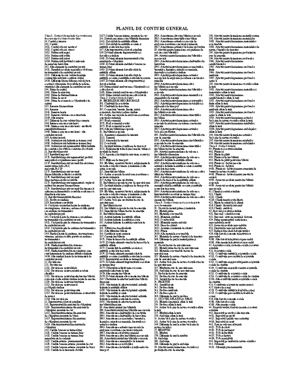 PCG - planul general de conturi necesar analizei contabile - PLANUL DE ...