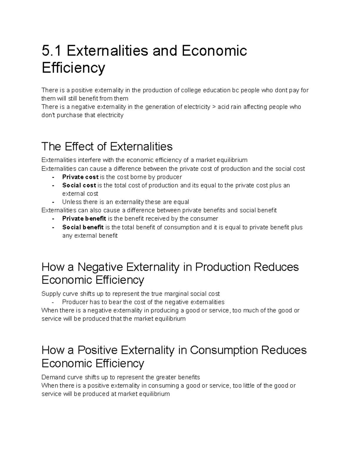5.1 Externalities and Economic Efficiency - 5 Externalities and ...
