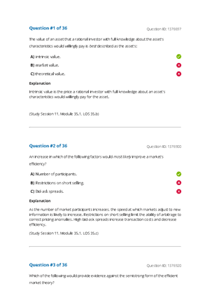 Curriculum Practice Questions Module 1 - CFA Level 1 - Studocu