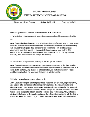RD Model - COMP 105-Information Management/BSIT RD MODEL WEEK 5 NAME ...